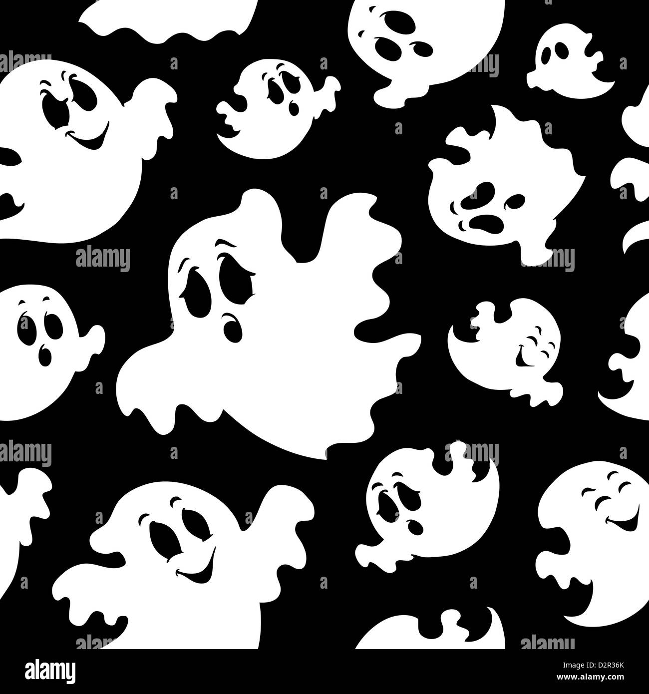 Seamless background with ghosts 1 - picture illustration Stock Photo ...