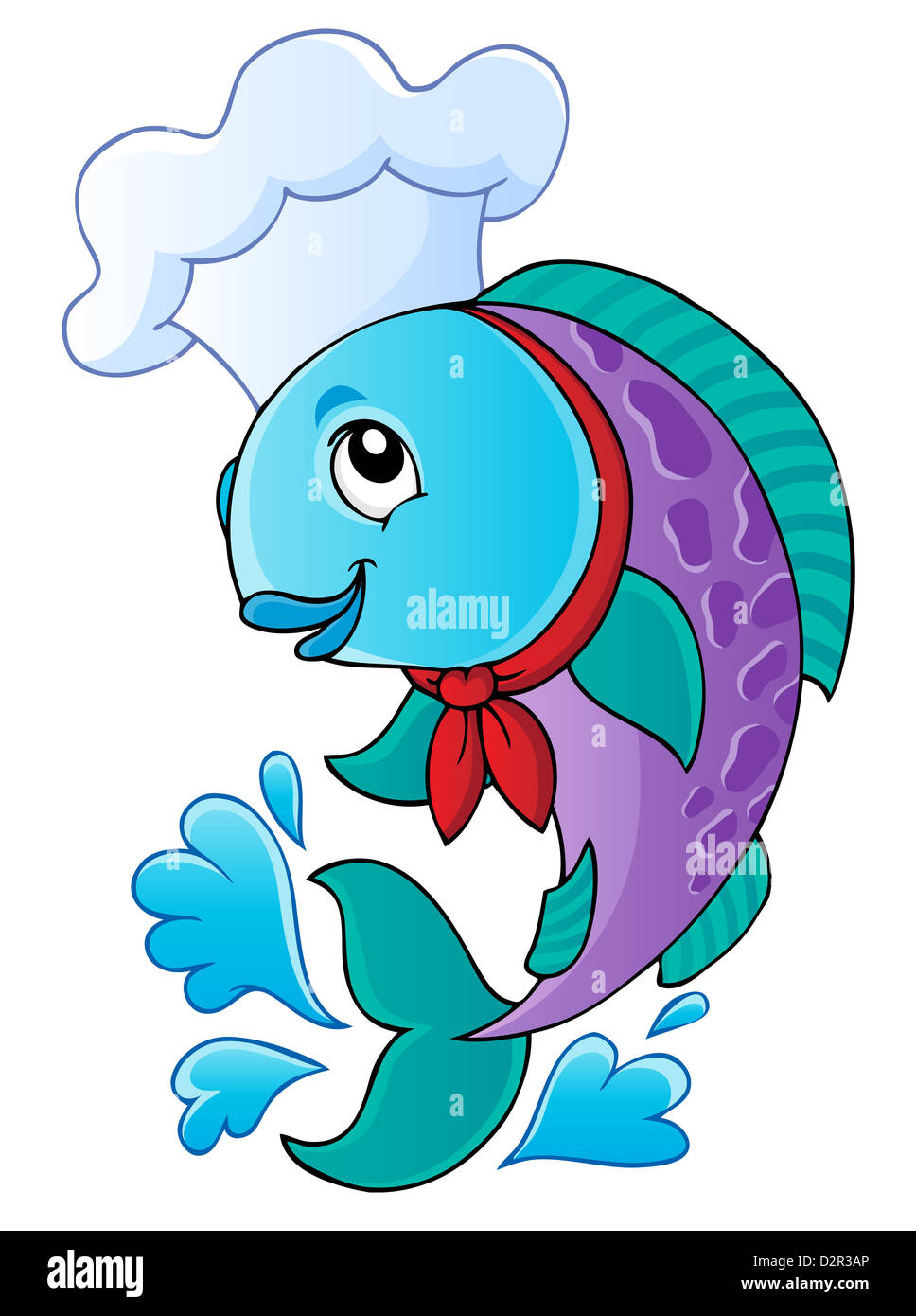 Cartoon fish chef - picture illustration Stock Photo - Alamy