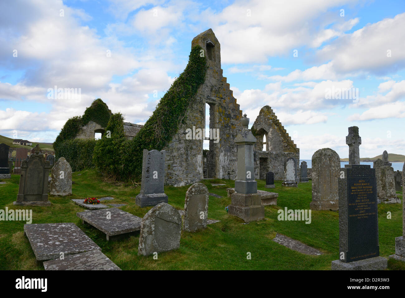 Ruins of 17th century Balnakeil Church, Durness, Highlands, Scotland ...