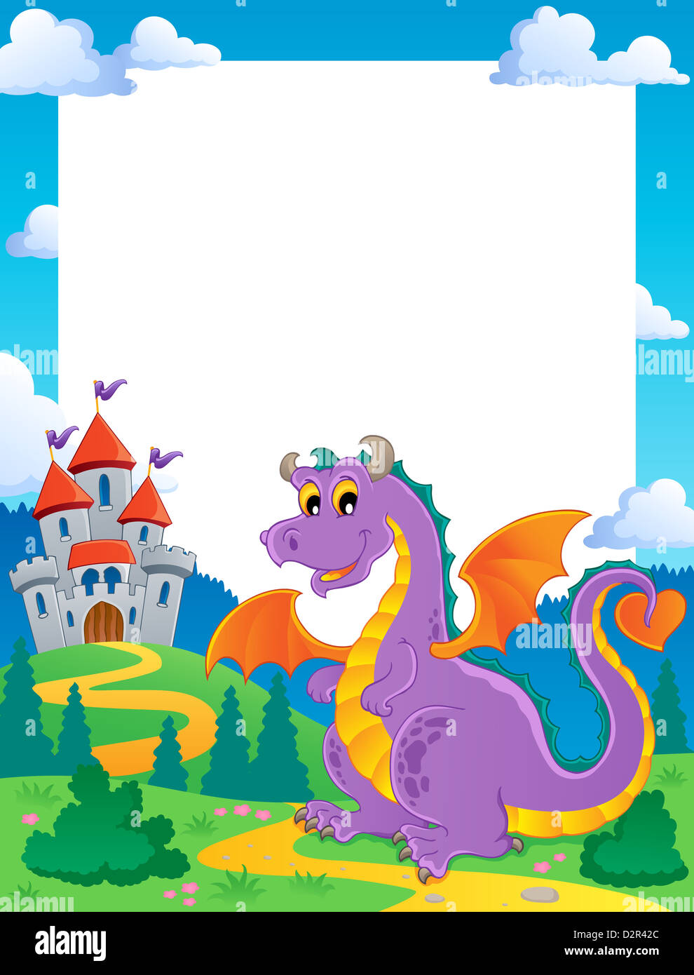 Fairy tale theme frame 1 - picture illustration Stock Photo - Alamy