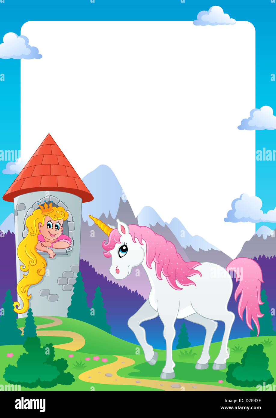 Fairy tale theme frame 4 - picture illustration Stock Photo - Alamy