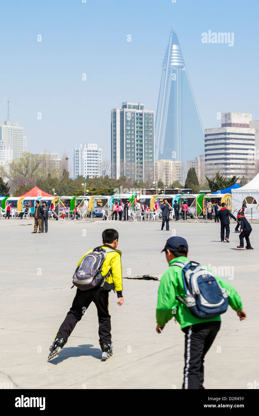 Roller skating, Pyongyang, Democratic People's Republic of Korea (DPRK ...