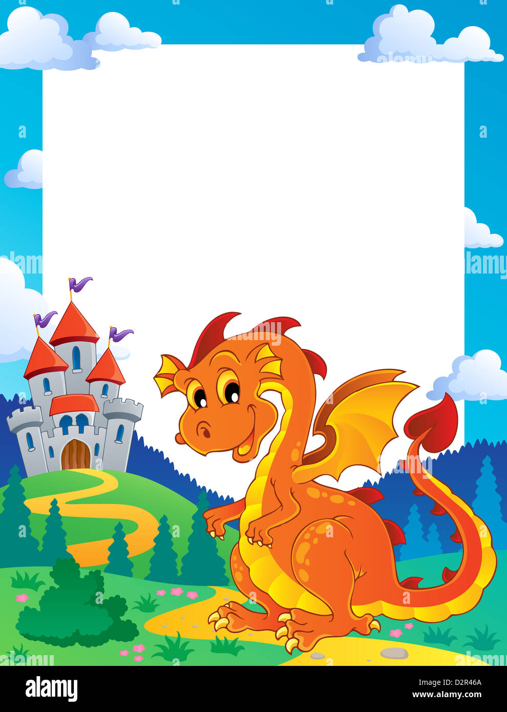 Fairy tale theme frame 3 - picture illustration Stock Photo - Alamy