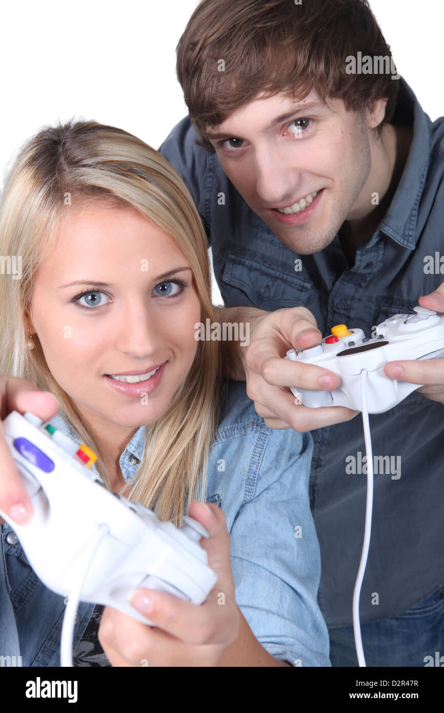 playing video game console Stock Photo - Alamy