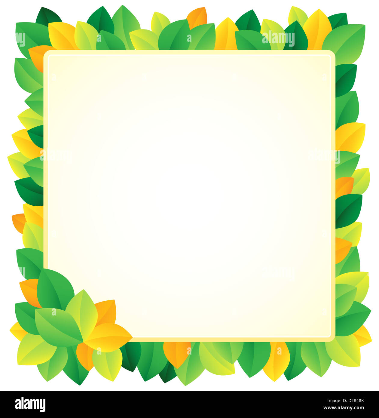 Leafy theme frame 1 - picture illustration Stock Photo - Alamy