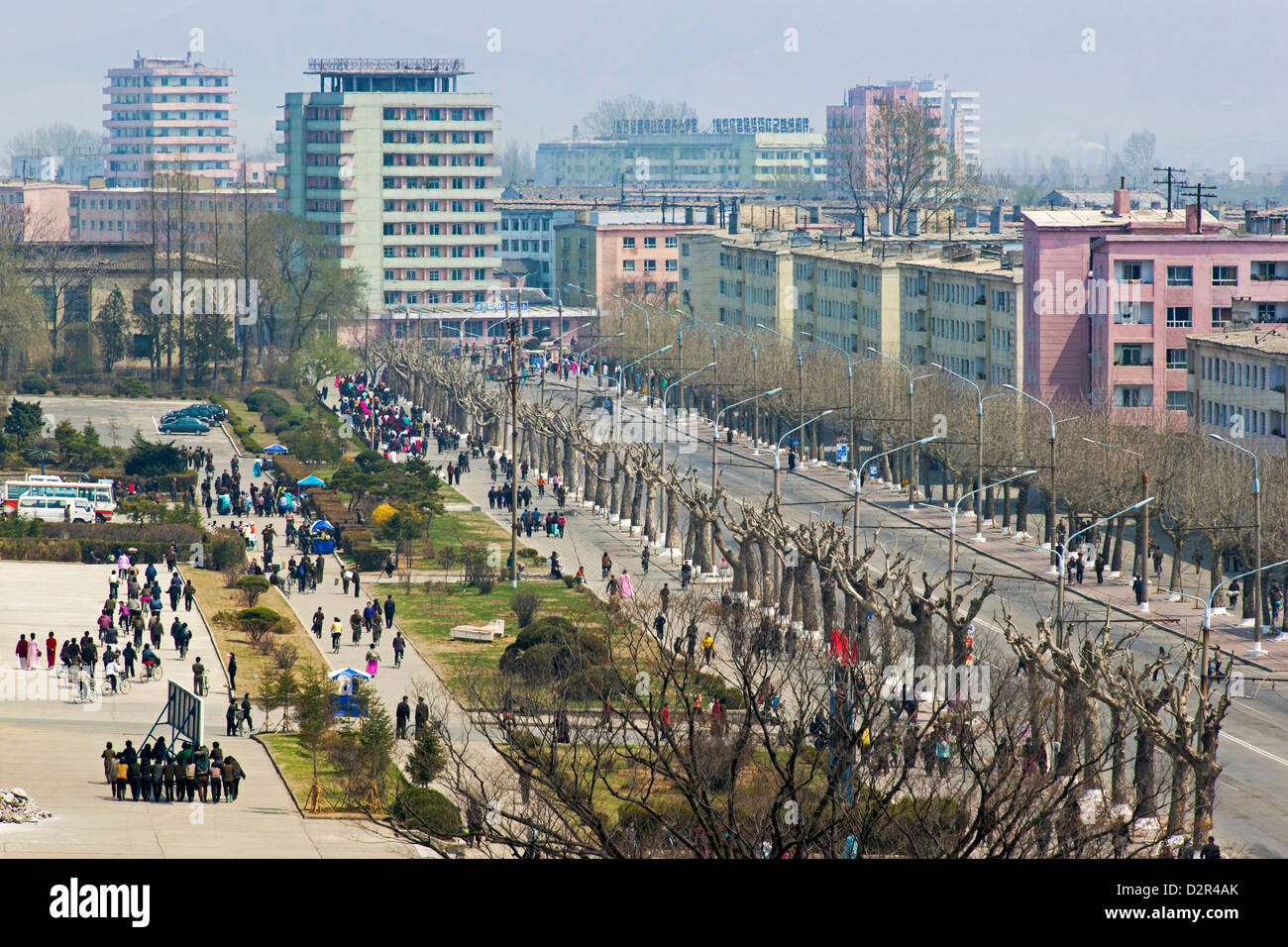 City streets, Hamhung, Democratic People's Republic of Korea (DPRK ...