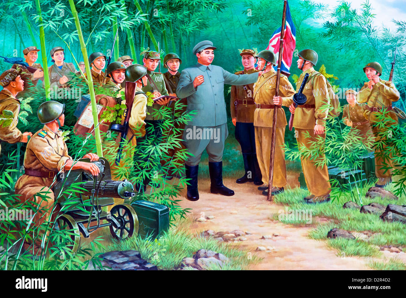 Wall mural of Kim Il Sung, Victorious Fatherland Liberation War Museum ...