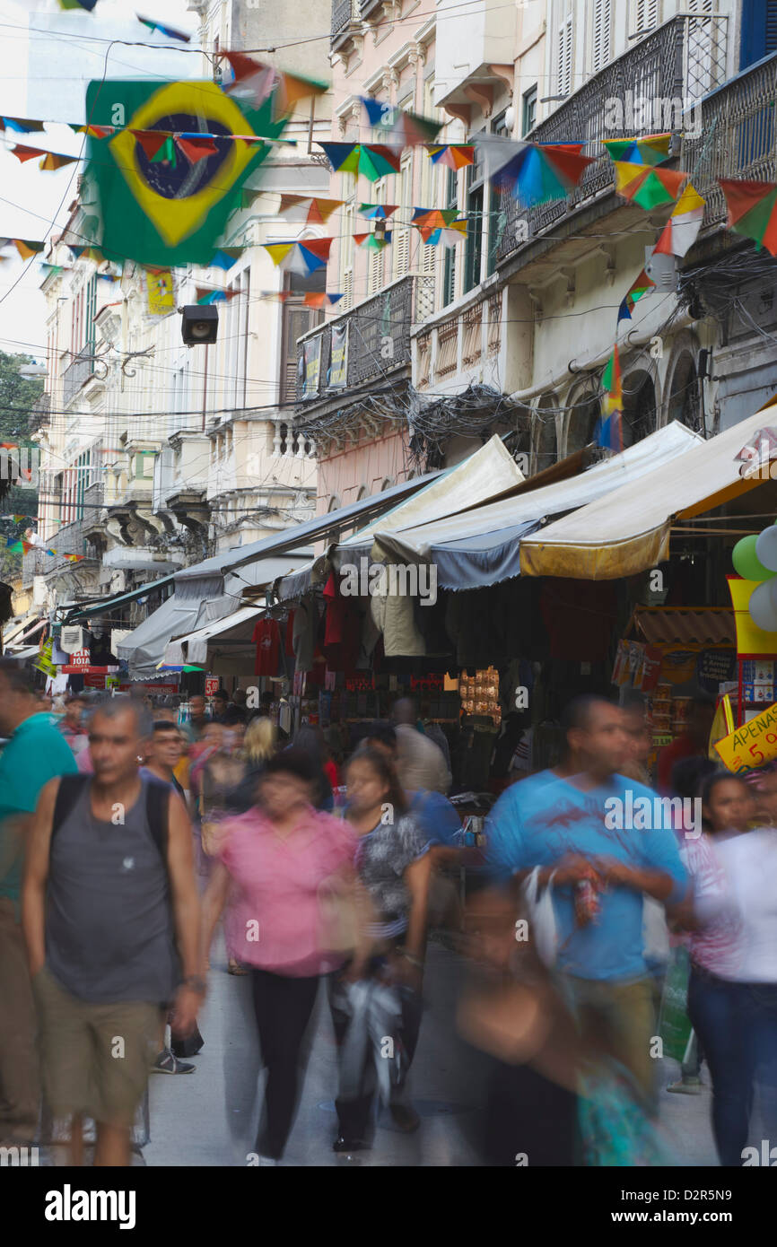 People walking along pedestrianised street of Saara district, Centro ...
