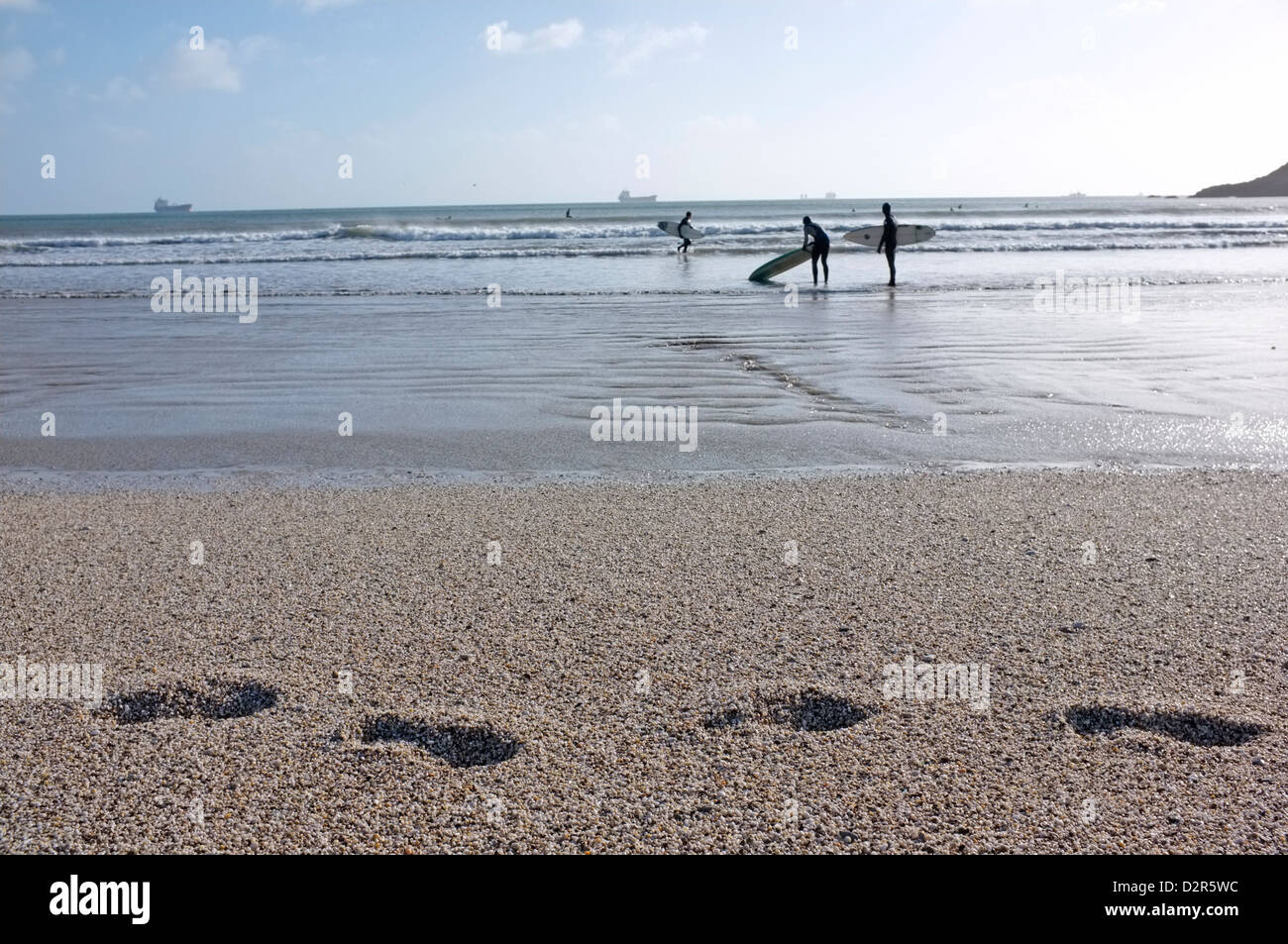 Surfers on Swanpool beach in Cornwall, UK Stock Photo - Alamy