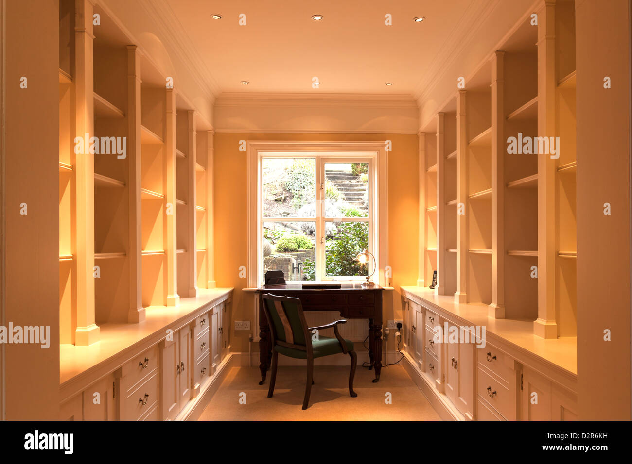 Study Lined with Cupboards and Shelving Stock Photo - Alamy
