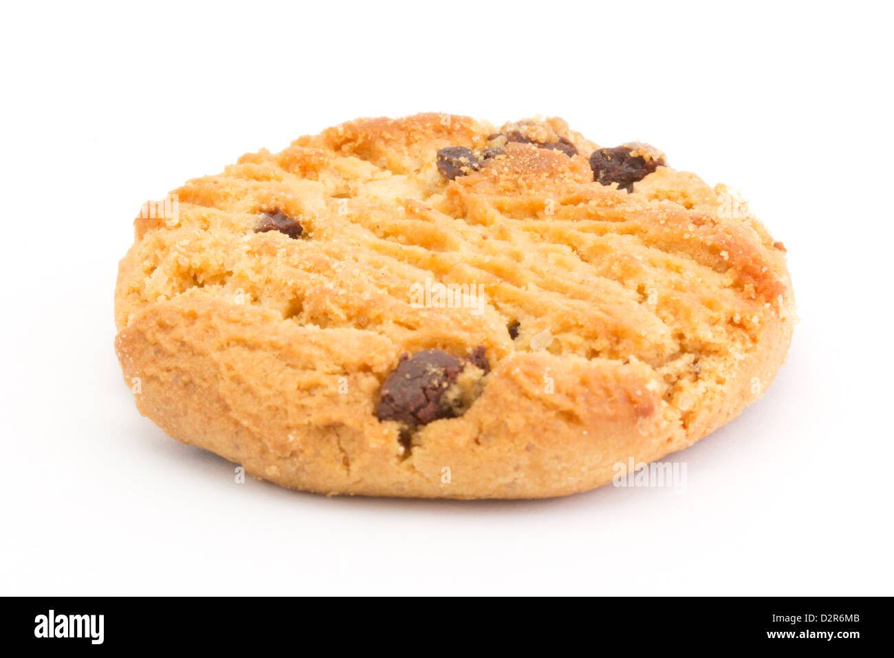 Single chocolate chip cookie over white Stock Photo - Alamy