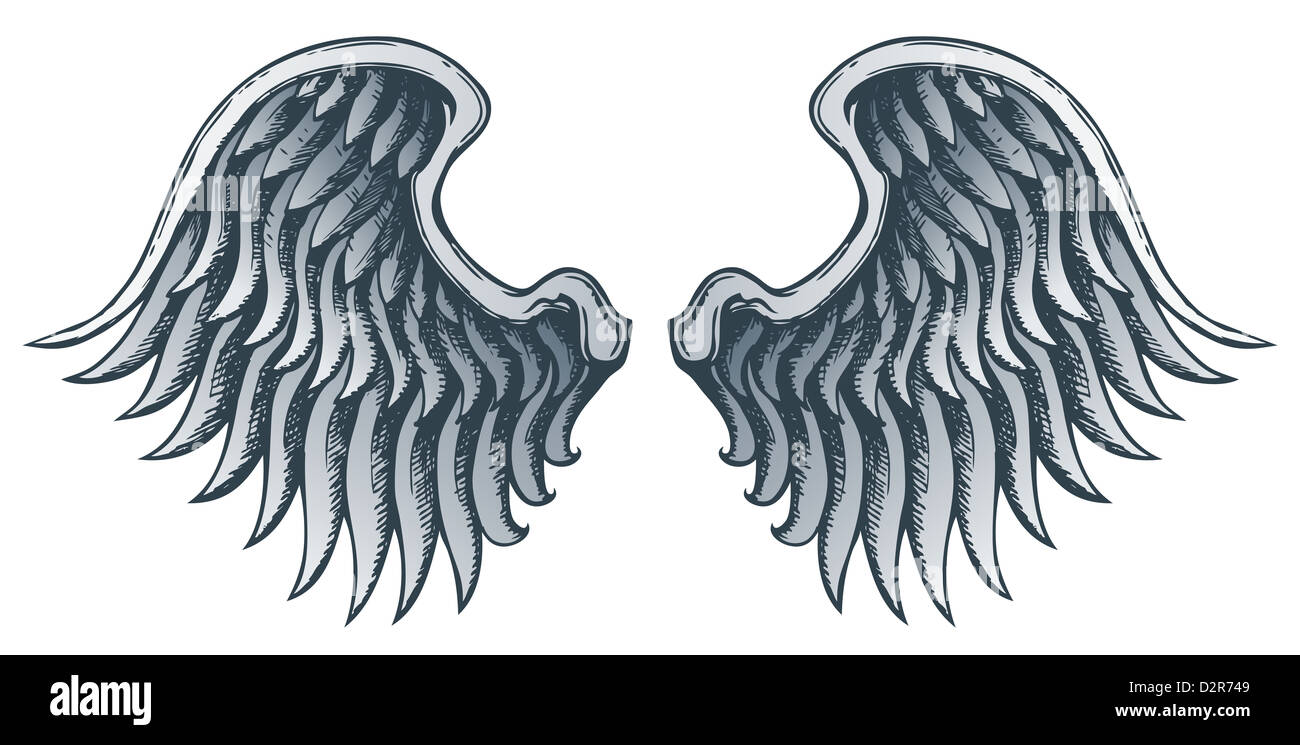 Abstract image with wings 3 - picture illustration Stock Photo - Alamy