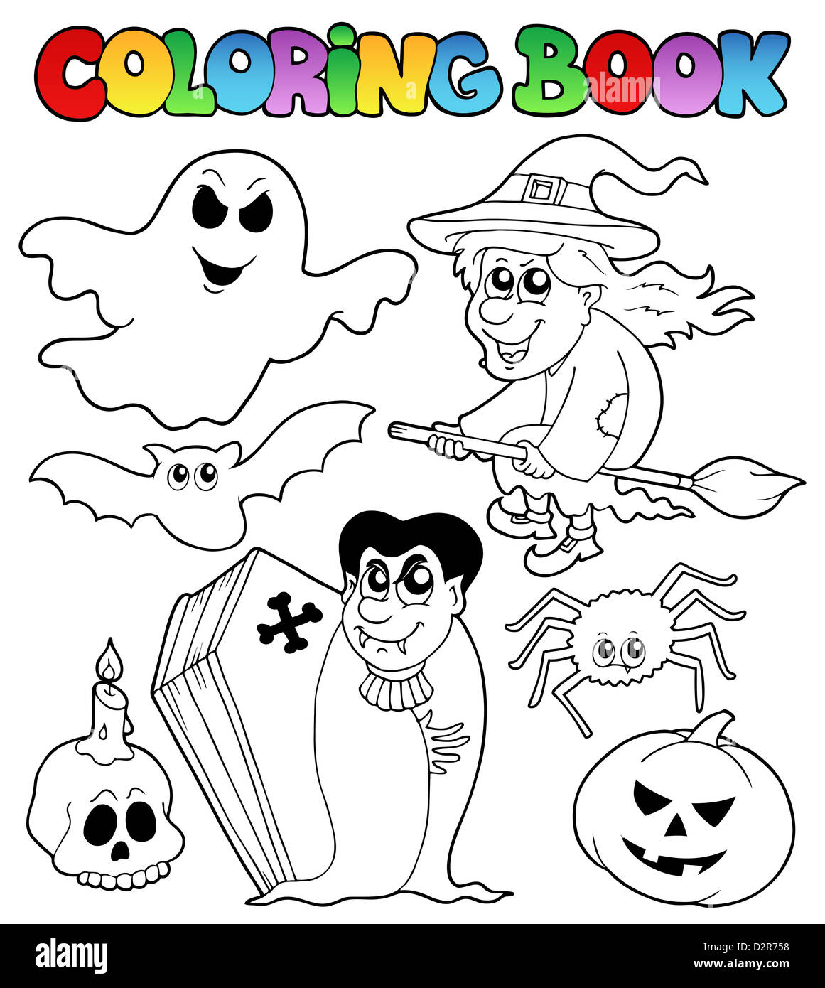 Coloring book Halloween topic 7 - picture illustration Stock Photo - Alamy