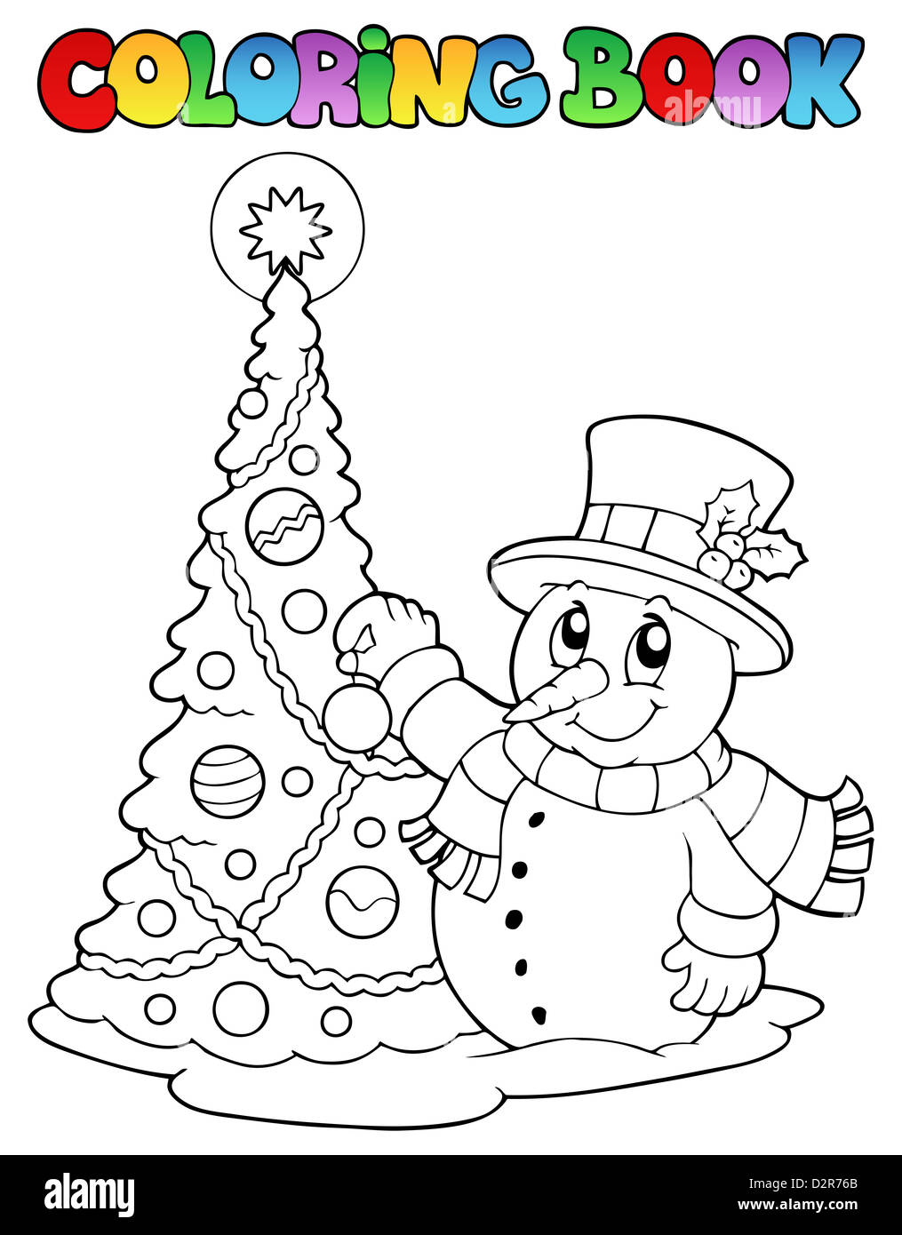 Coloring book Christmas thematics 1 - picture illustration Stock Photo ...