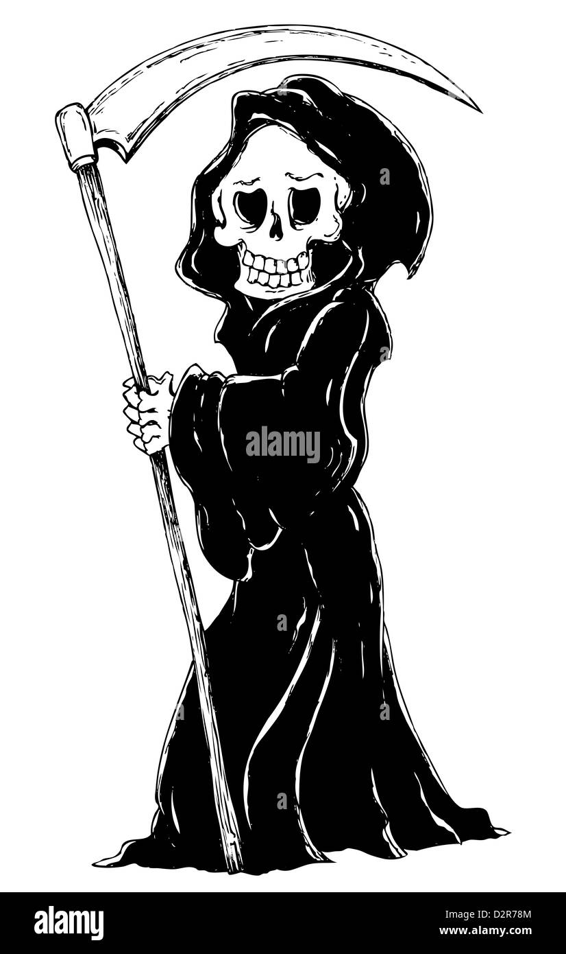 Grim reaper illustration Black and White Stock Photos & Images - Alamy