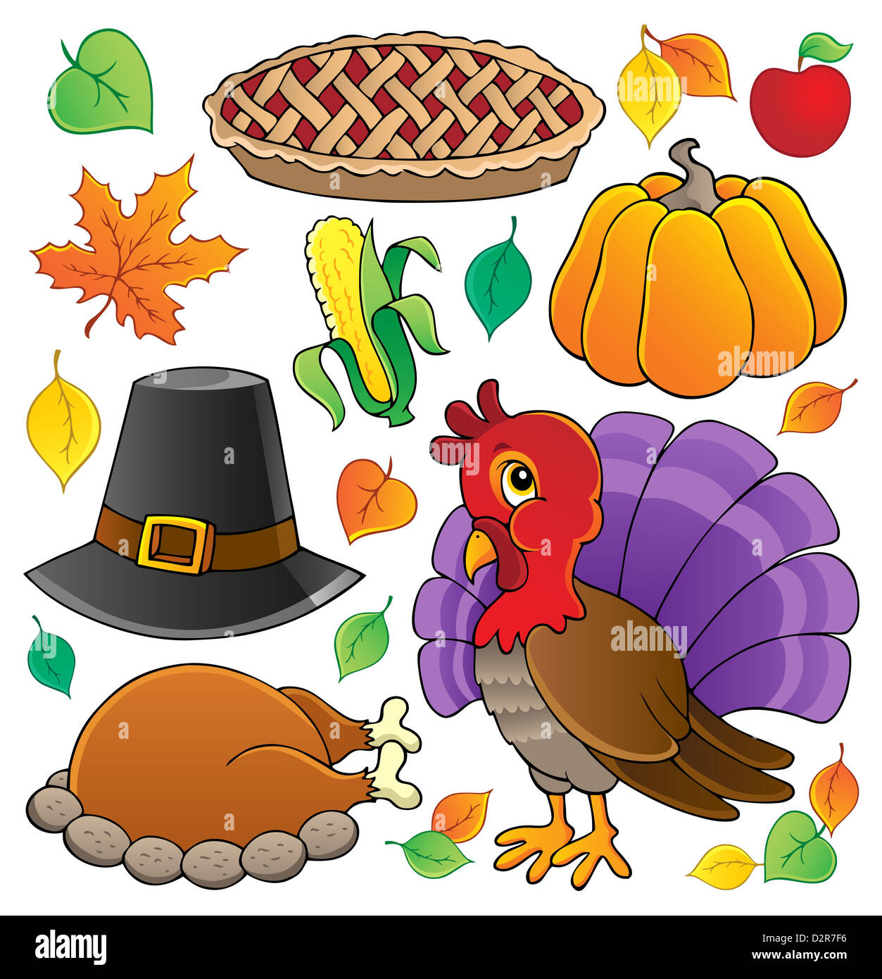 Thanksgiving theme collection 1 - picture illustration Stock Photo - Alamy