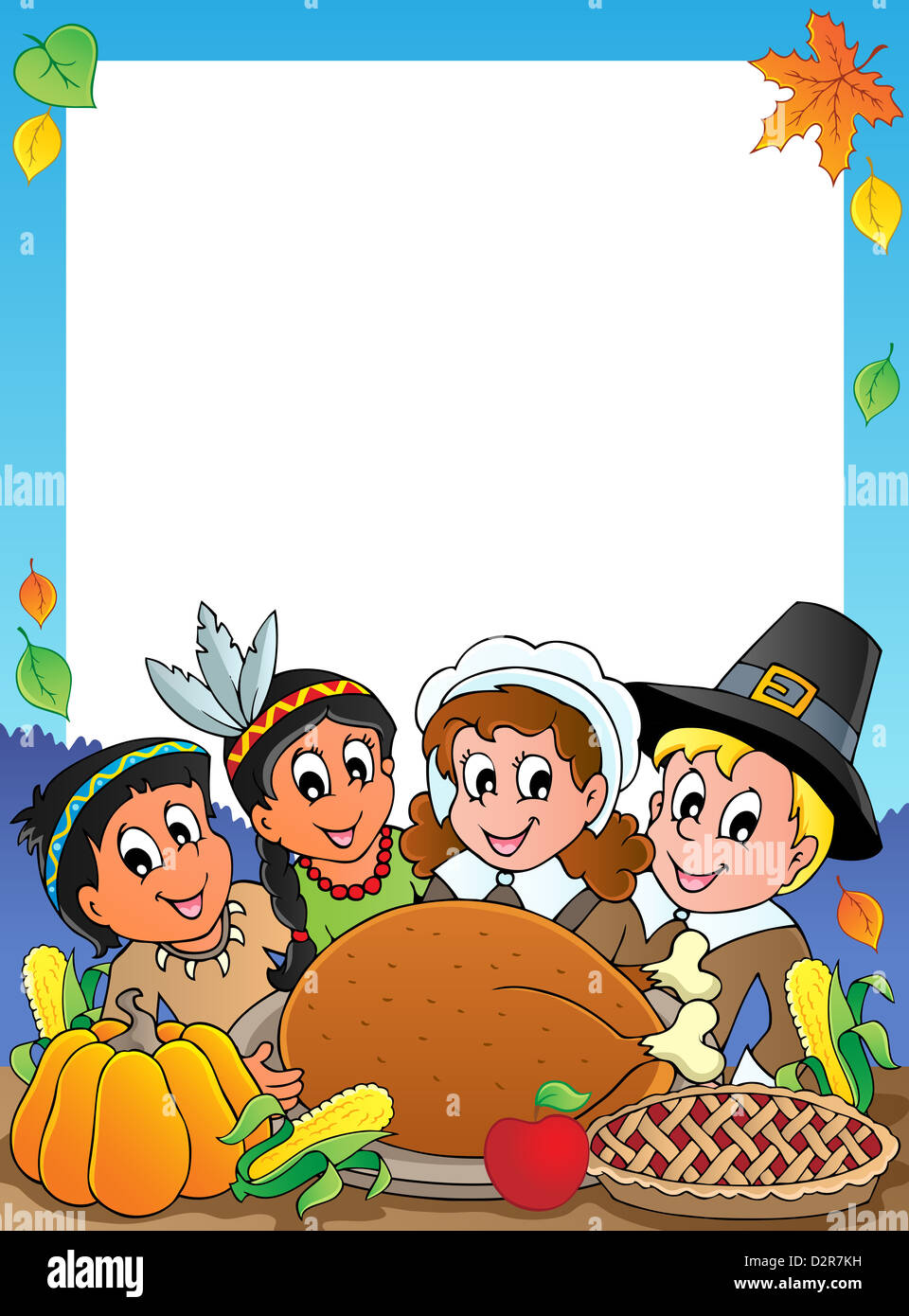 Thanksgiving theme frame picture illustration hi-res stock photography ...