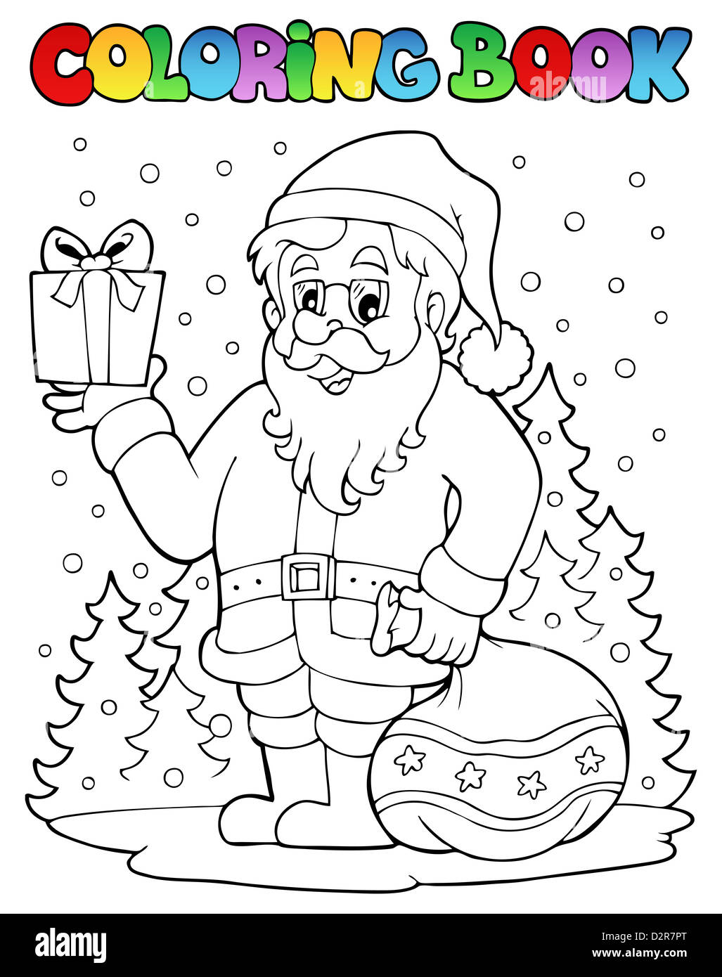 Coloring book Santa Claus topic 6 - picture illustration Stock Photo ...