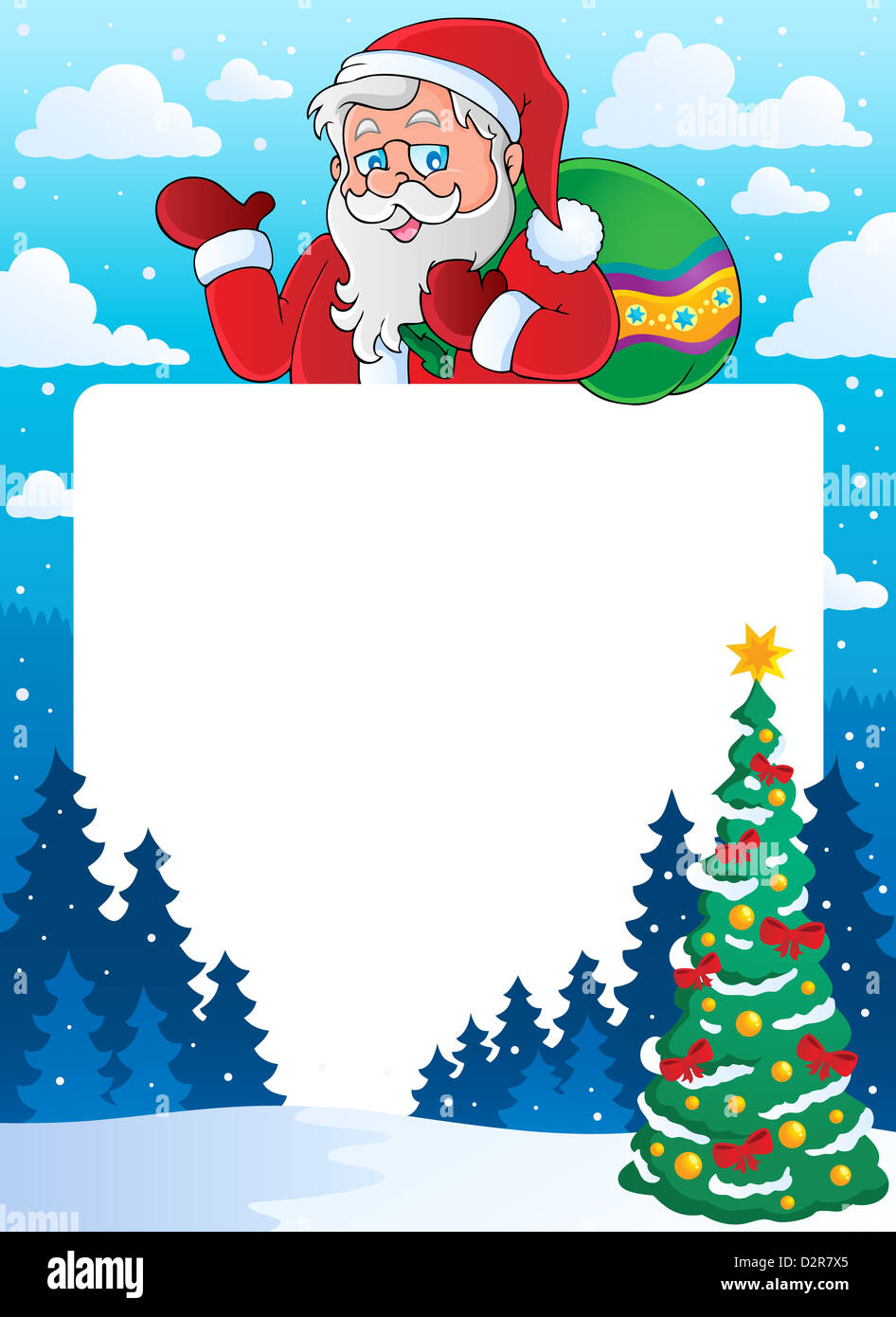 Christmas theme frame 6 - picture illustration Stock Photo - Alamy