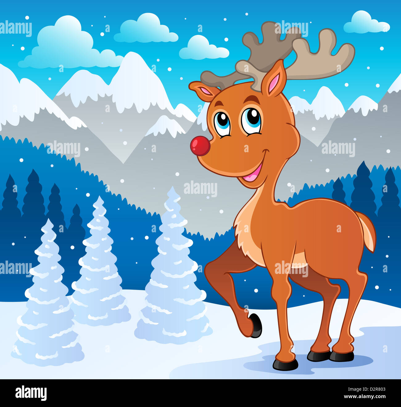 Reindeer theme image 4 - picture illustration Stock Photo - Alamy