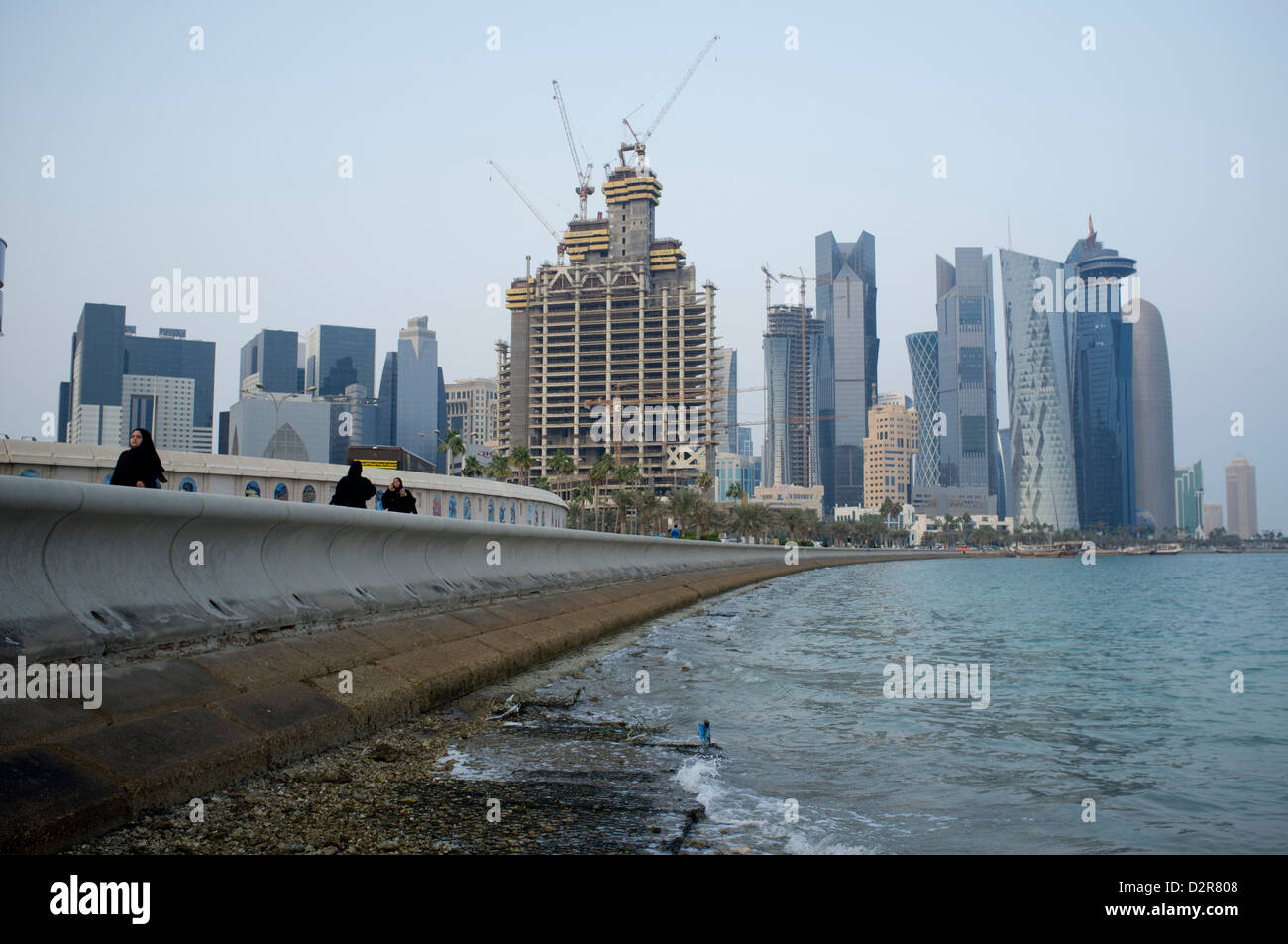 Corniche waterfront promenade in doha hi-res stock photography and ...