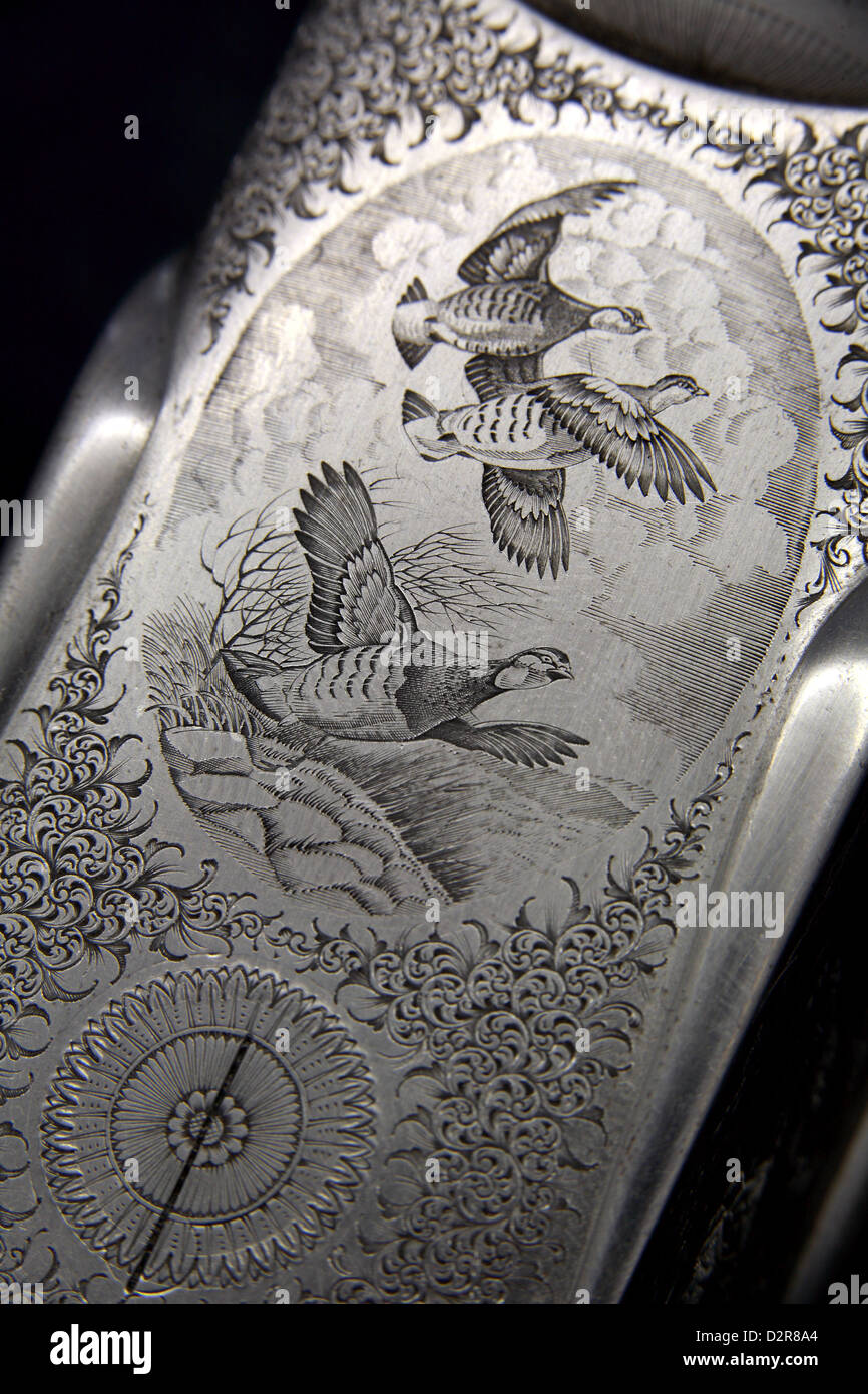 Beretta shotguns, Italian craftsmanship, engravings, gun, museum Stock ...