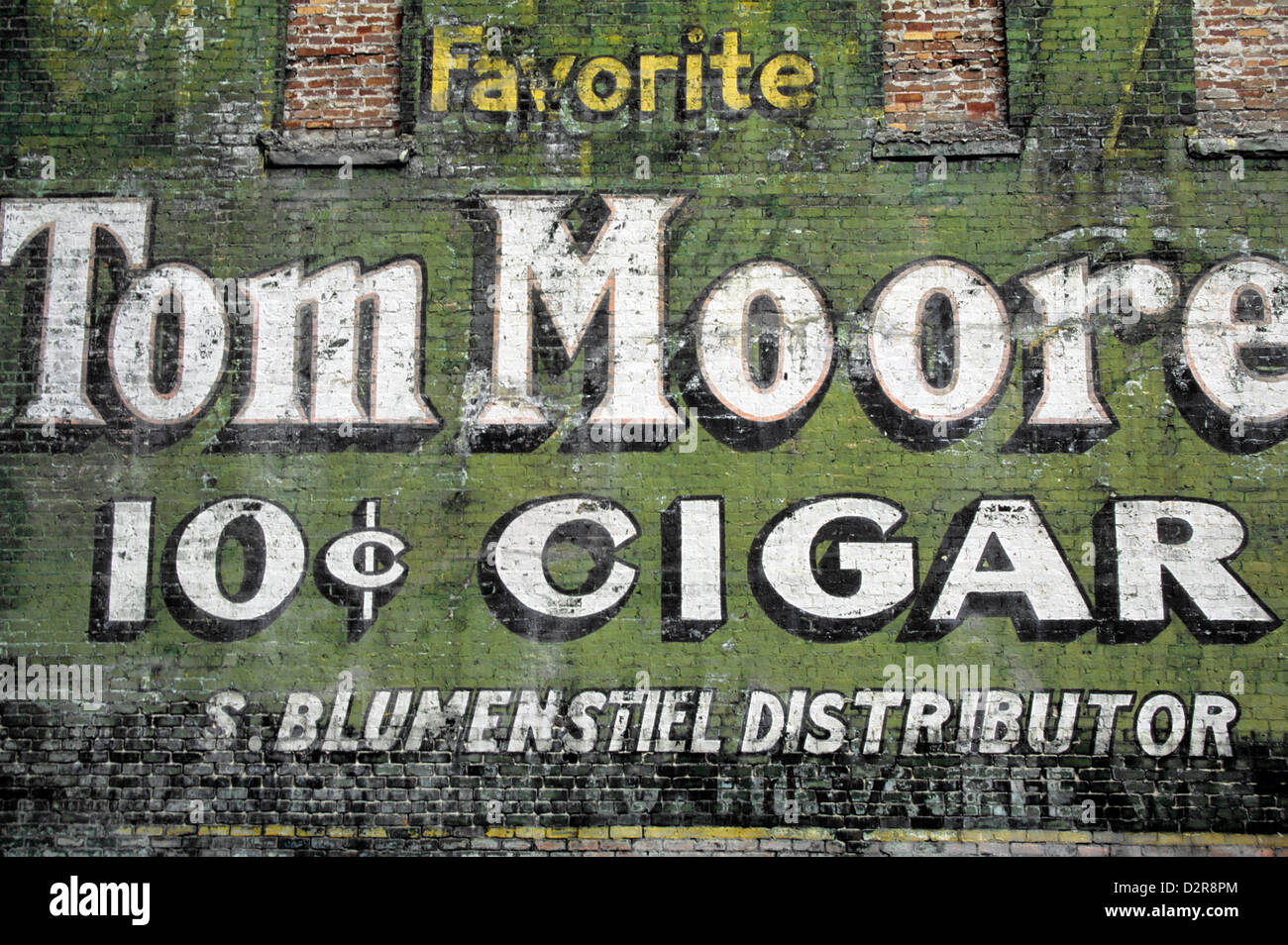 Old "Tom Moore" cigar advertisement, Central Avenue, Hot Springs ...