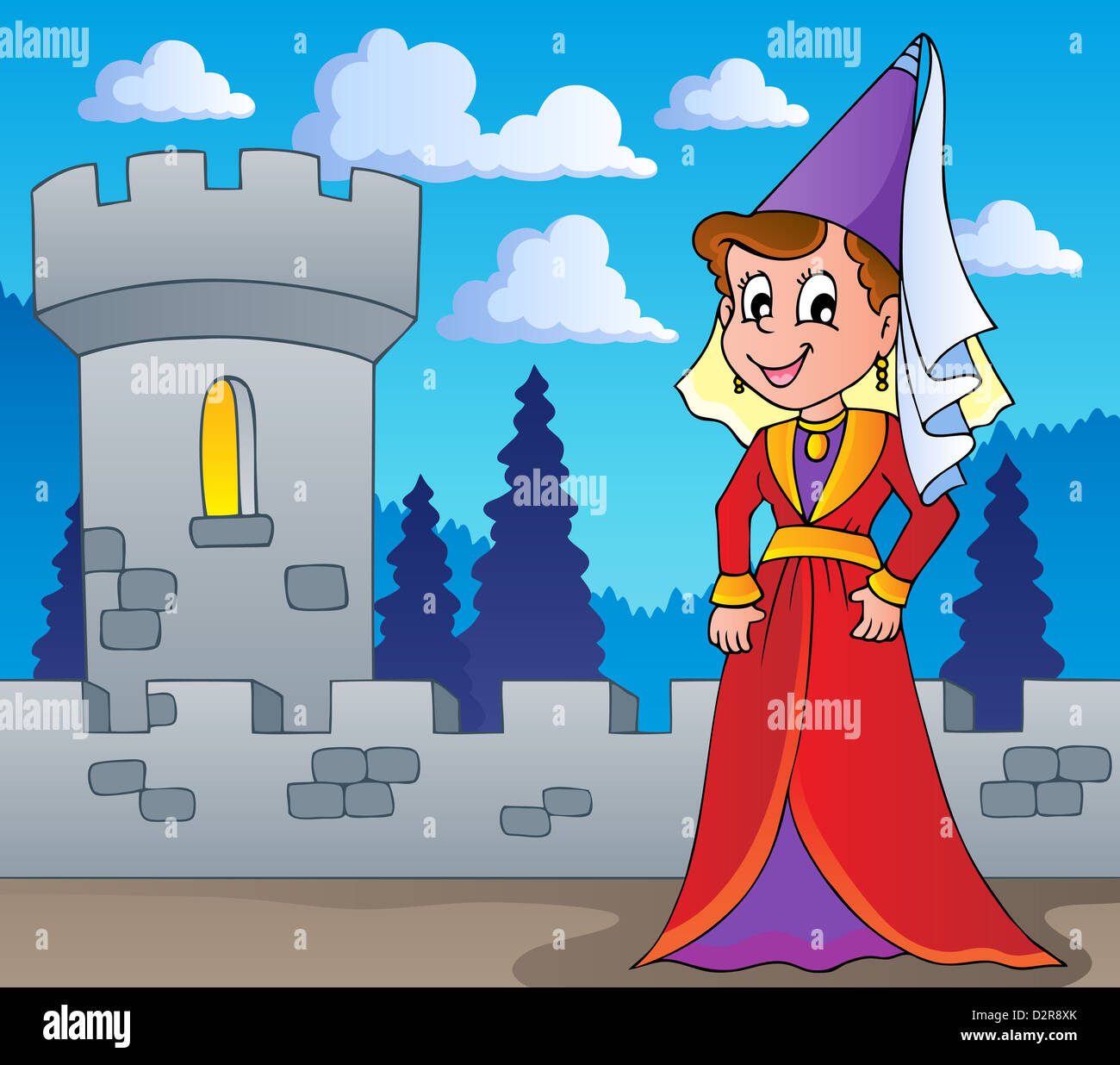 Medieval lady theme image 1 - picture illustration Stock Photo - Alamy