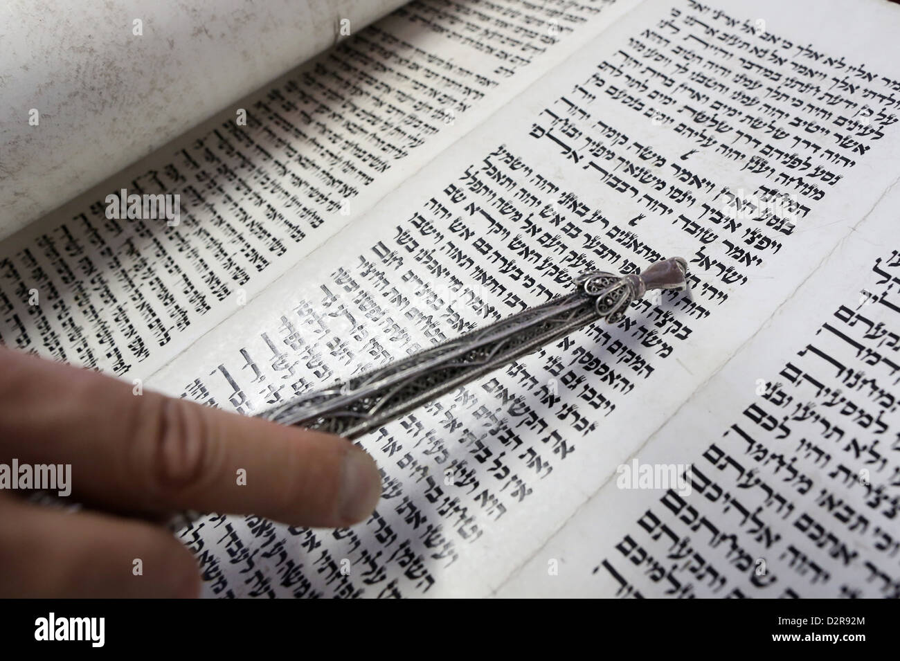 Jewish Torah scroll with pointer, Paris, France, Europe Stock Photo - Alamy