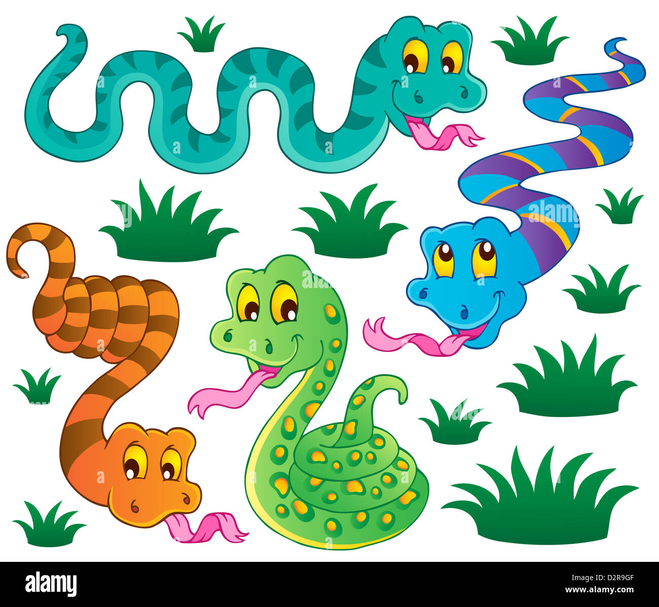 Various snakes theme collection 1 - picture illustration Stock Photo ...