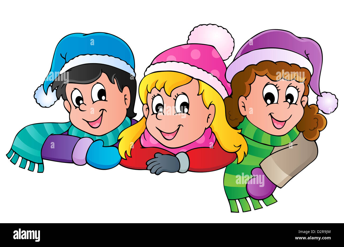 Winter person cartoon image 4 - picture illustration Stock Photo - Alamy