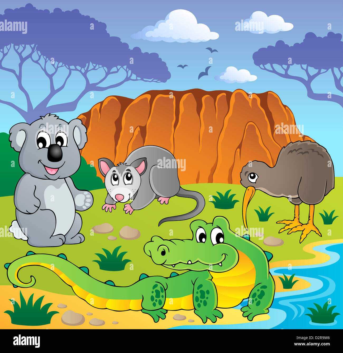 Australian animals theme 3 - picture illustration Stock Photo - Alamy
