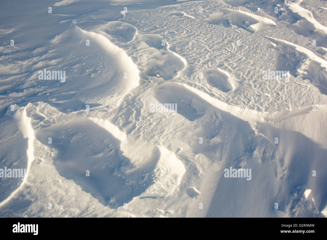 Sastrugi on windslab drifted snow in Coire an Sneachda in the Cairngorm ...