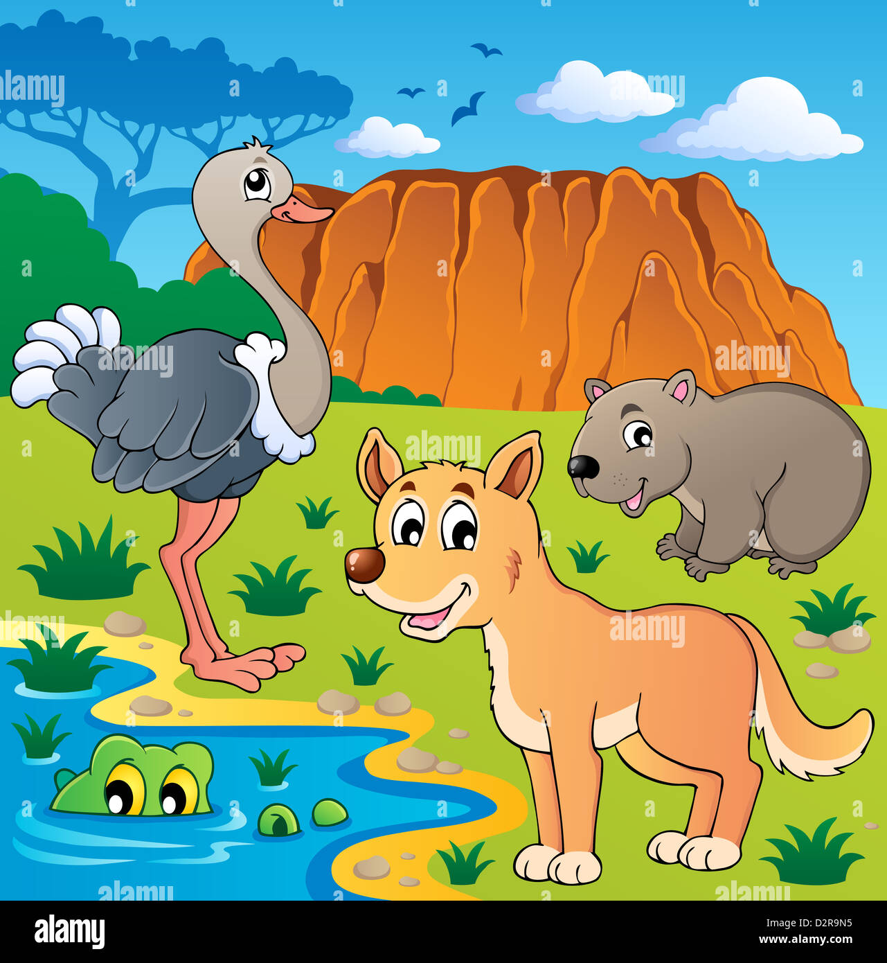 Australian animals theme 5 - picture illustration Stock Photo - Alamy