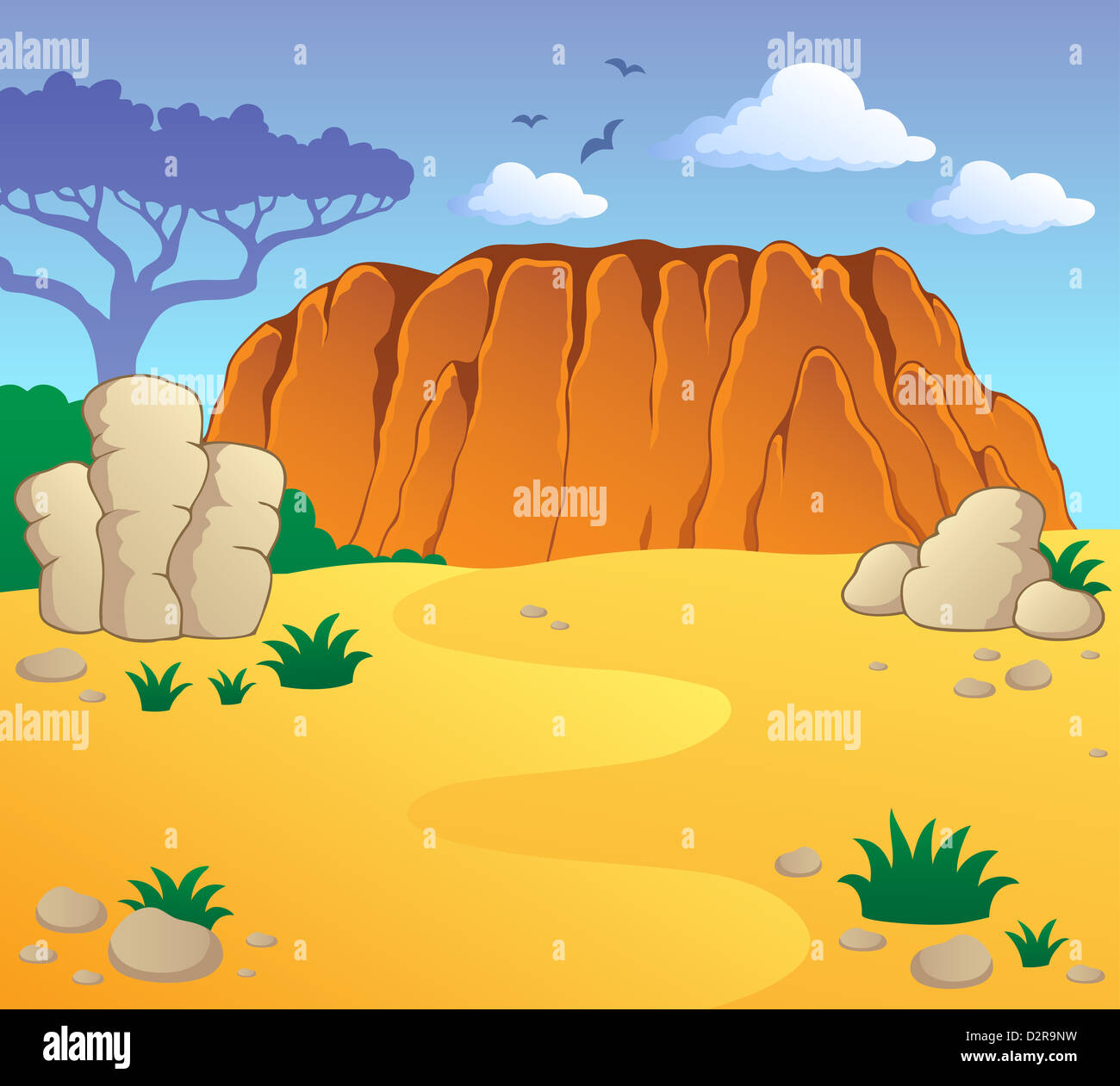 Australian theme landscape 1 - picture illustration Stock Photo - Alamy