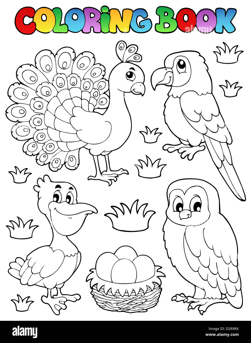 Coloring book bird image 4 - picture illustration Stock Photo - Alamy