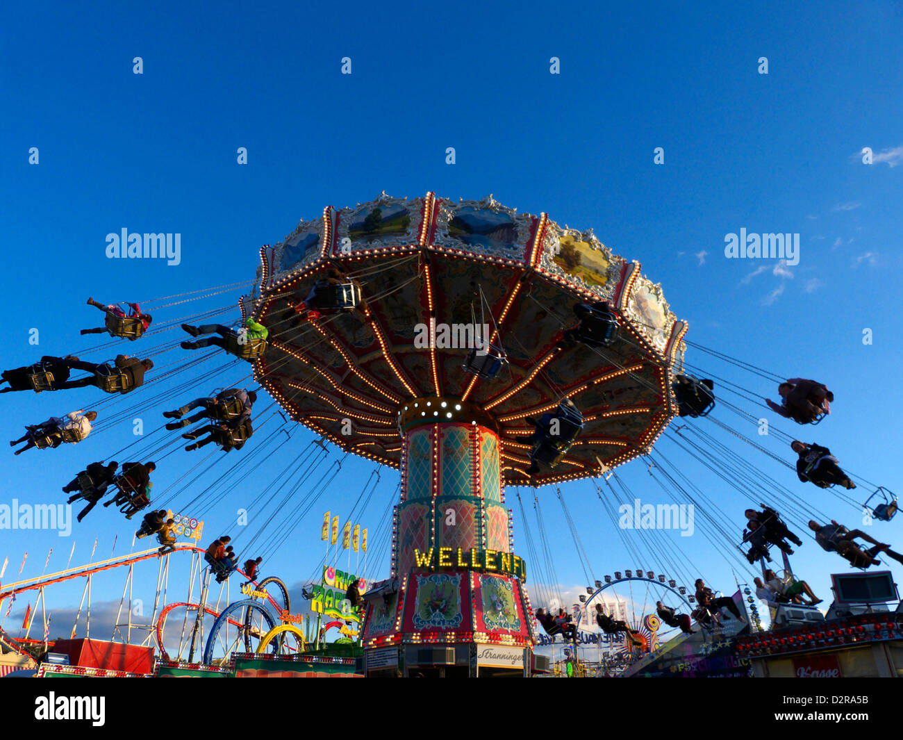 Germany Munich Beer Festival Oktoberfest Amusement carousel Stock Photo ...