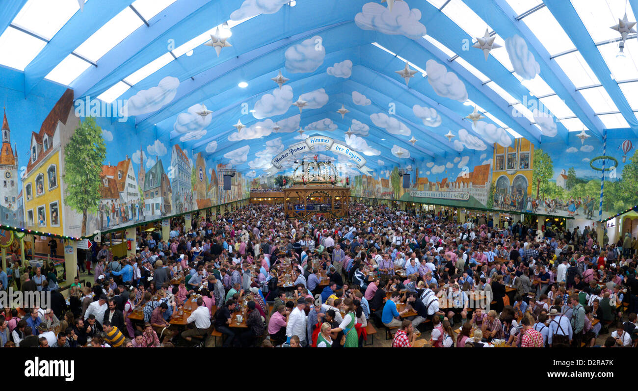Germany Munich Beer Festival Oktoberfest beer tent Stock Photo - Alamy