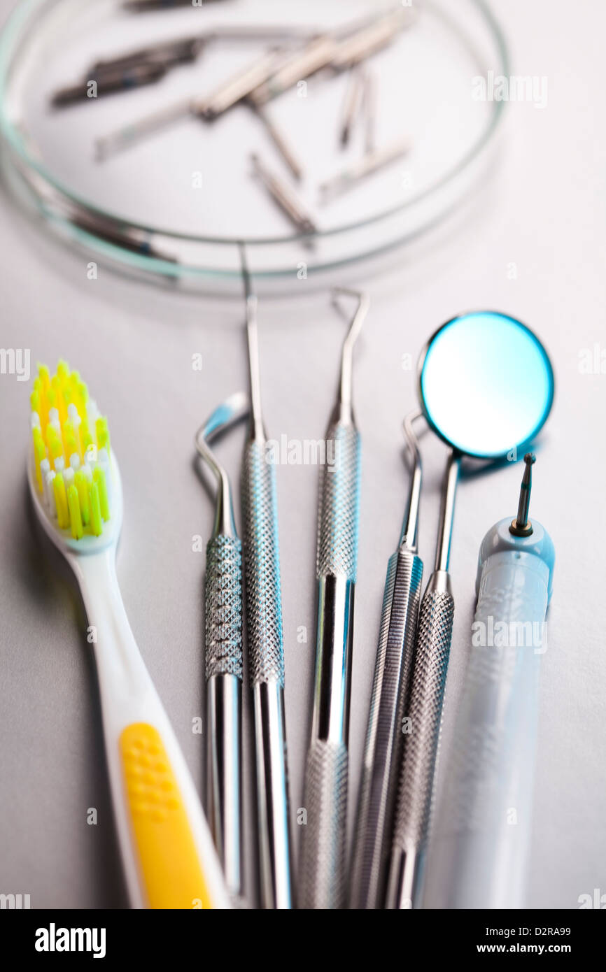 Close-up Dental Instruments Stock Photo - Alamy