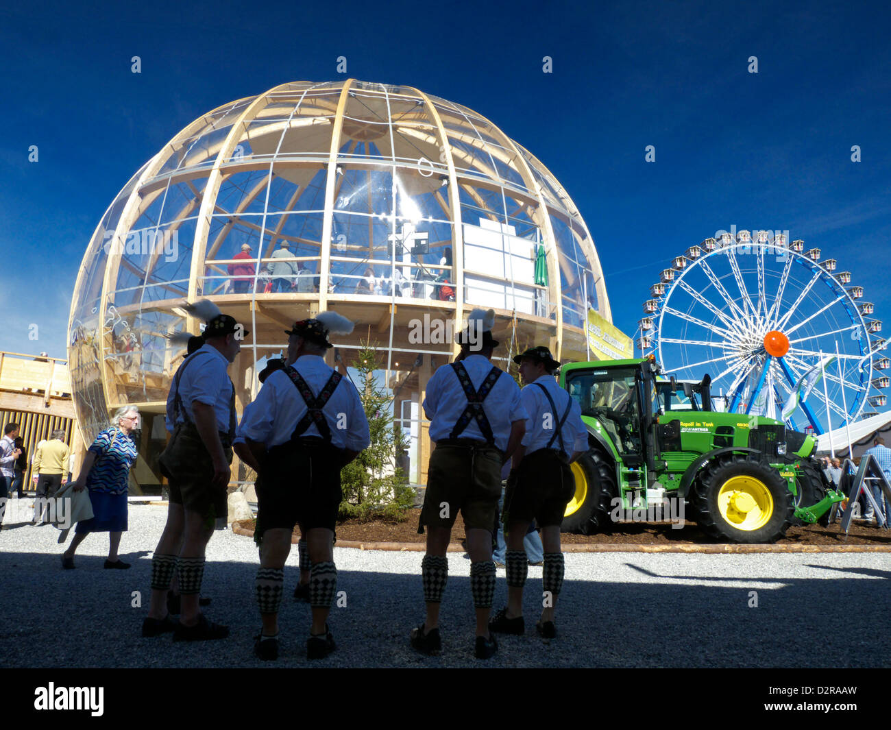 Germany Munich 125th Agriculture Exhibition Bavarian men with Bavarian ...