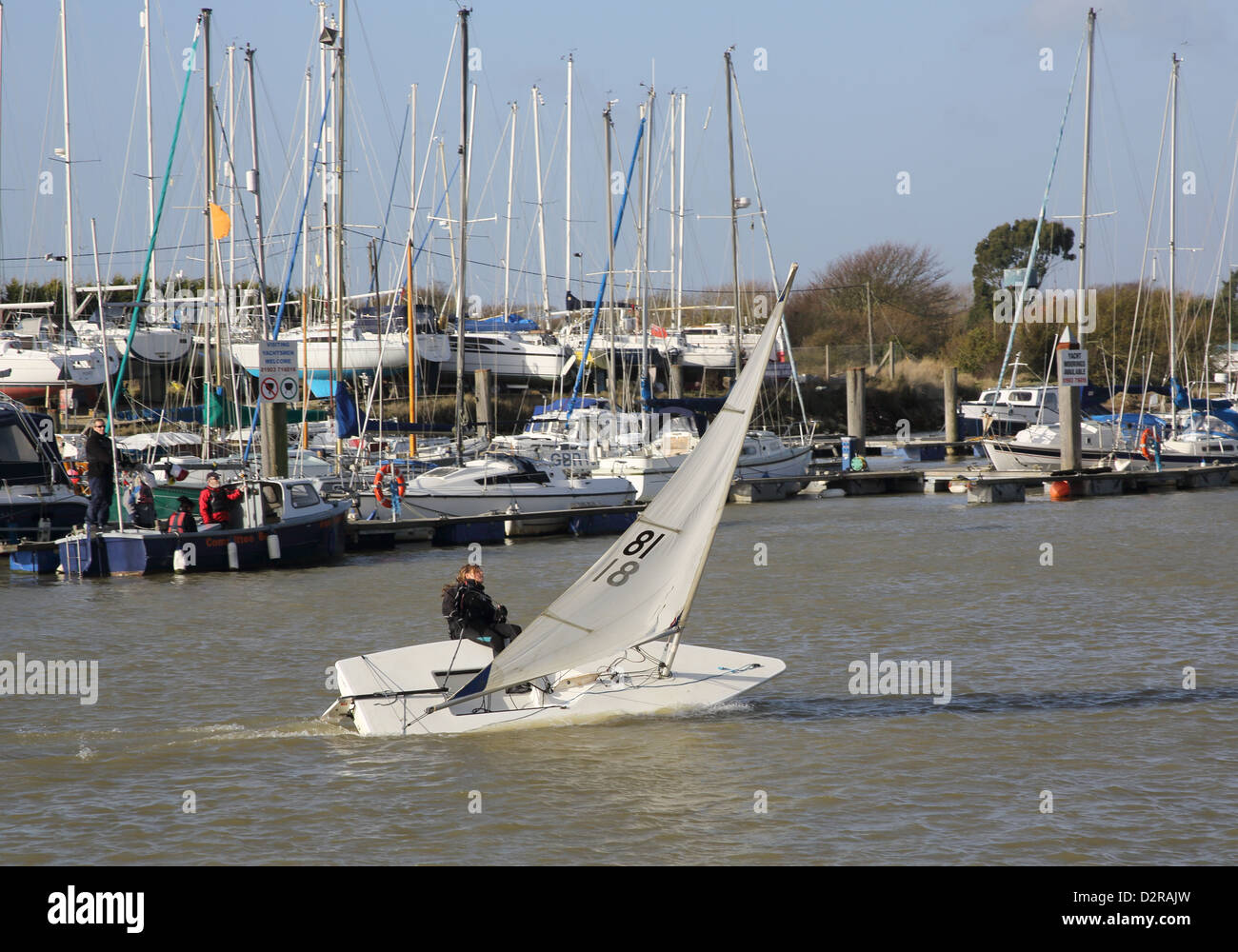 sailing in littlehampton harbour on the west sussex coast Stock Photo ...