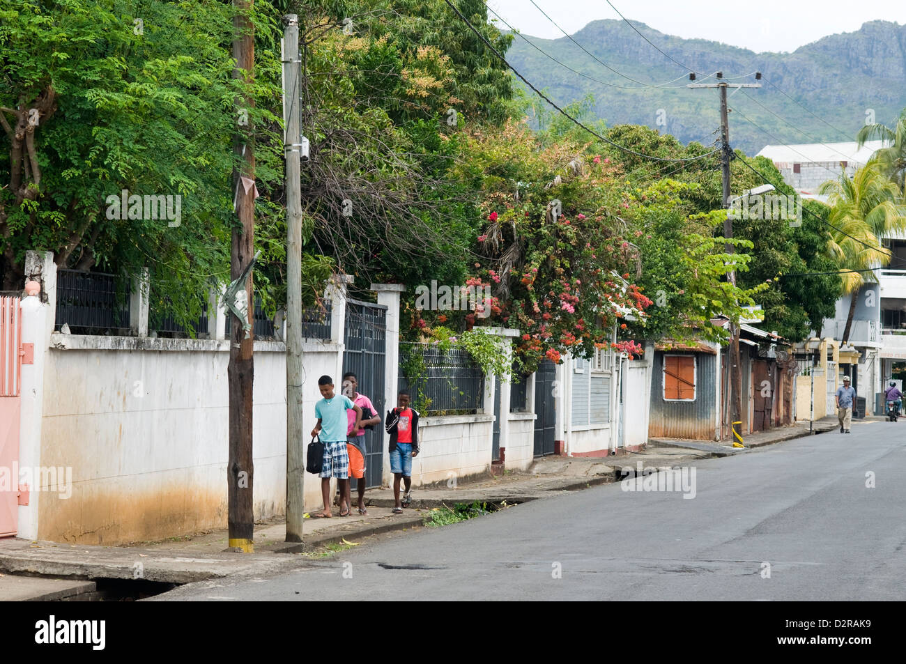suburban street scene, port louis, mauritius Stock Photo - Alamy