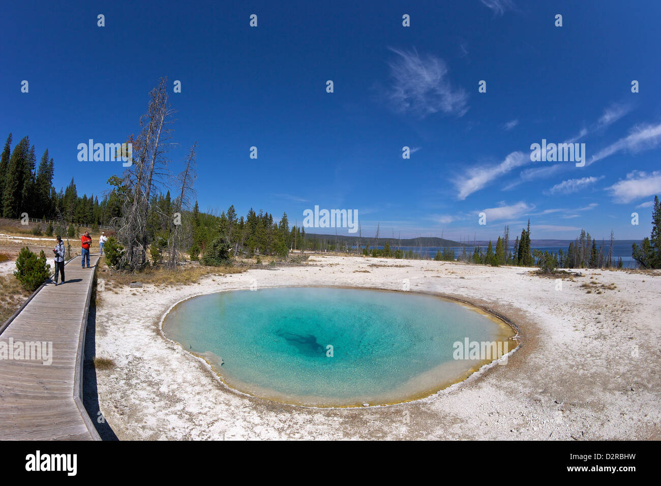 Blue Funnel spring, West Thumb Geyser Basin, Yellowstone National Park ...