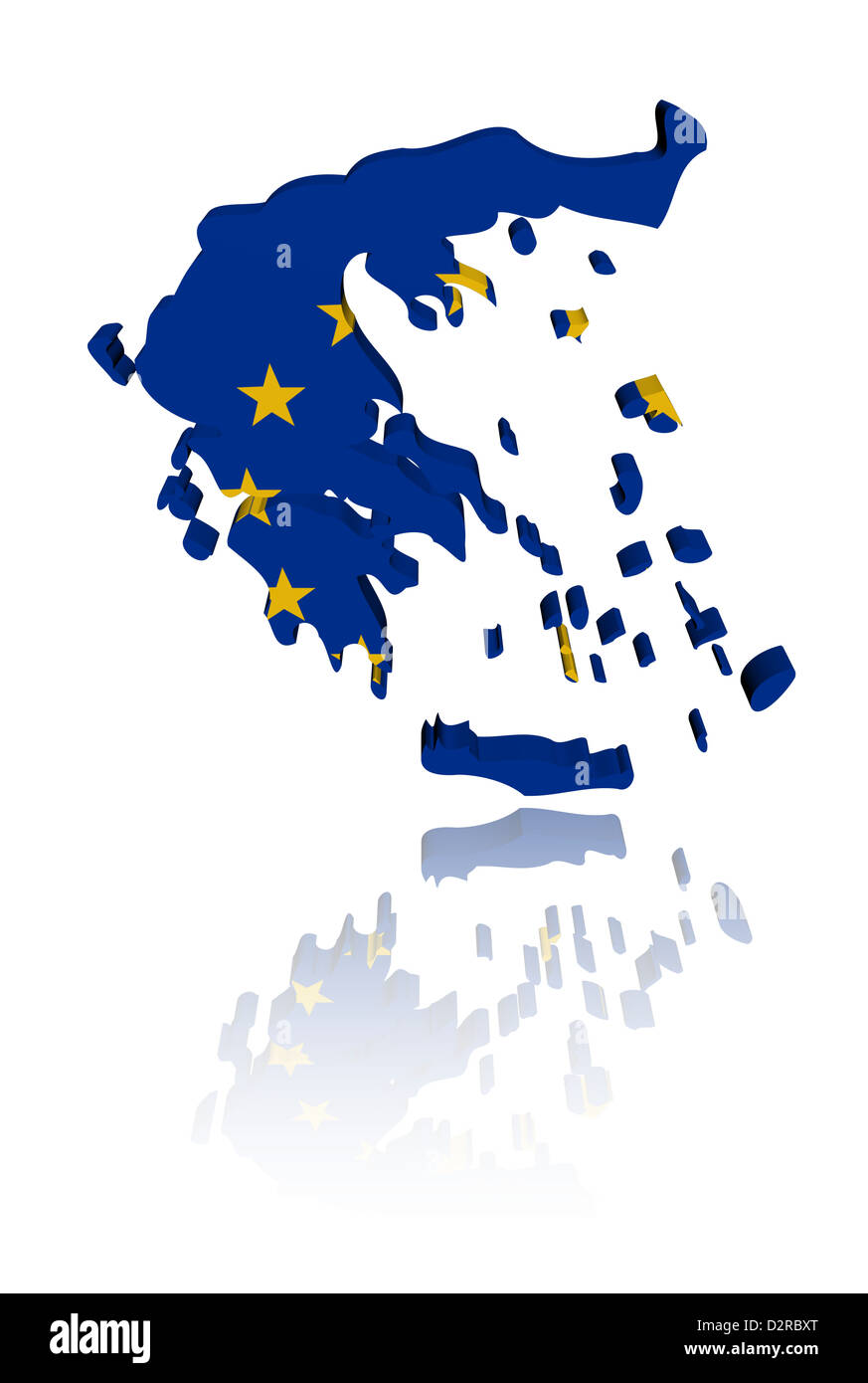 Greece flag map hi-res stock photography and images - Alamy