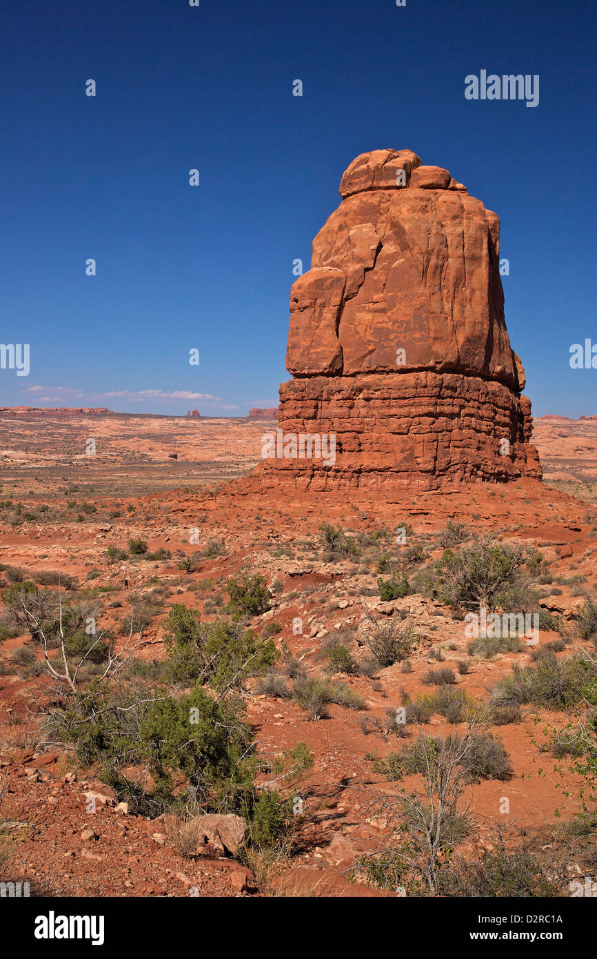 Rock formation, Courthouse Towers area, Arches National Park, Utah ...