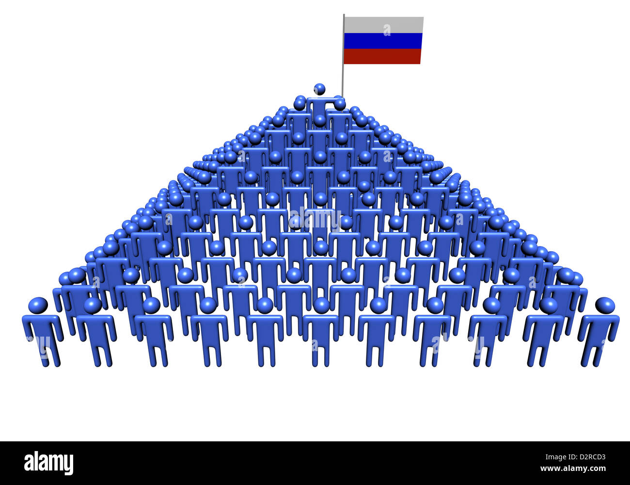 Pyramid of abstract people with Russian Federation flag illustration ...