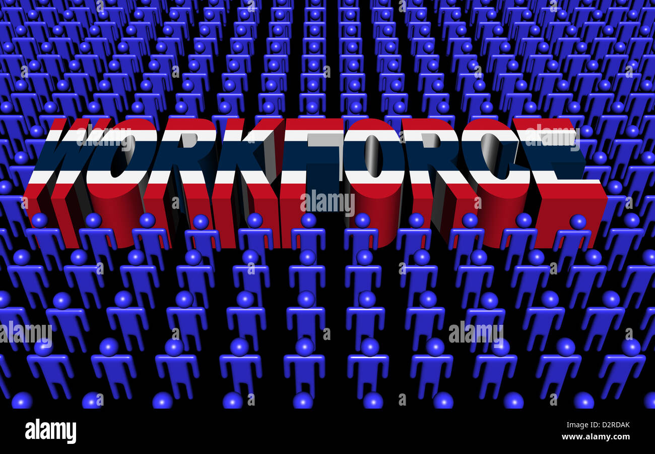 Thai workforce with flag text illustration Stock Photo - Alamy
