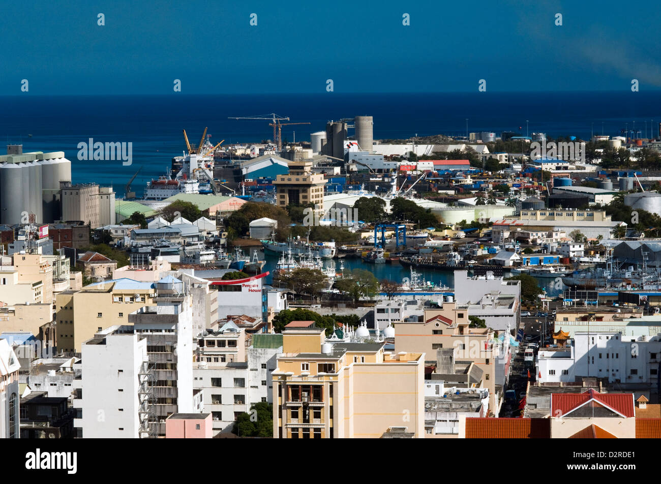 city and port view from fort adelaide, port louis, mauritius Stock ...
