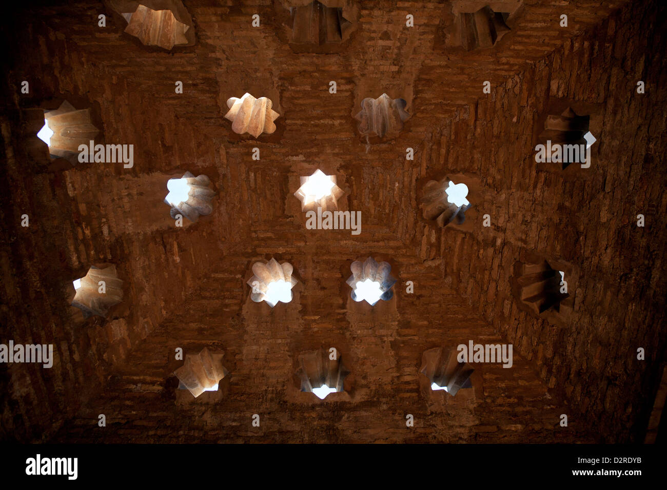 Star shaped apertures in the ceiling of the Bath house at the Alhambra ...