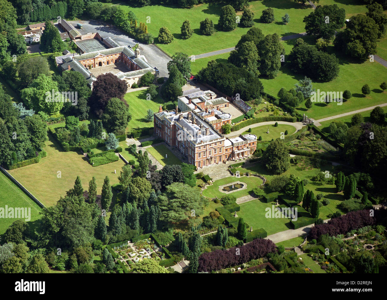 aerial view of Newby Hall near Ripon, North Yorkshire, taken in 1993 ...